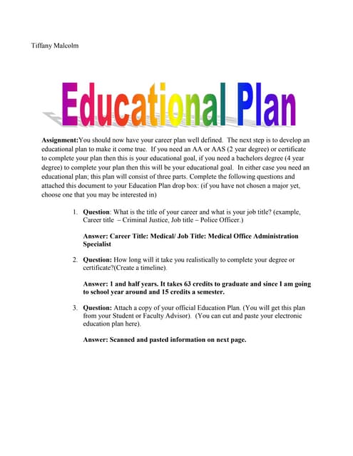 Educational Plan | DOCX