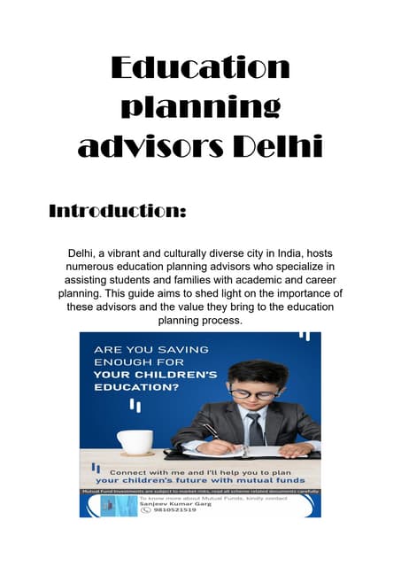 Education planning advisors Delhi.pptx
