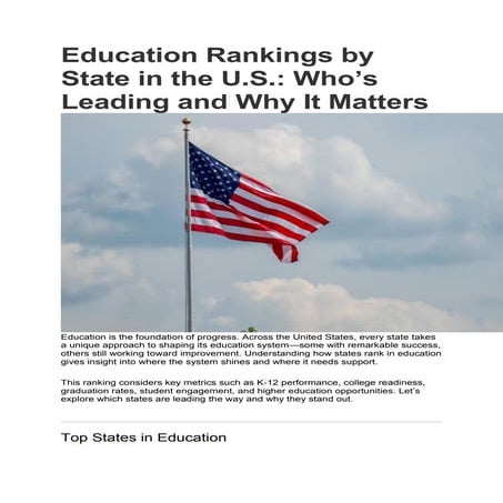 Education Rankings by State in the U.S.: Who’s Leading and Why It ...