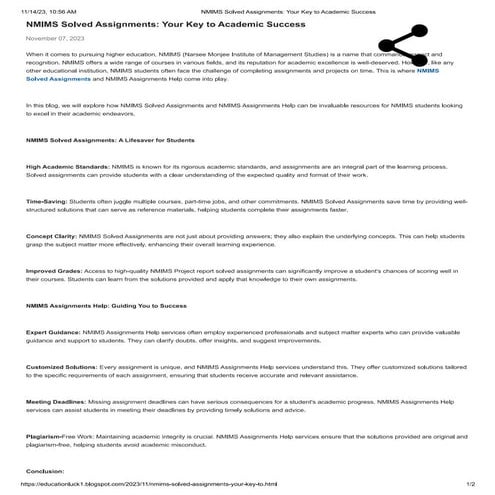NMIMS Solved Assignments: Your Key to Academic Success | PDF