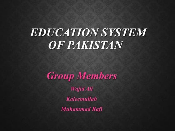 Education system in Pakistan | PPTX | Secondary Education | Education