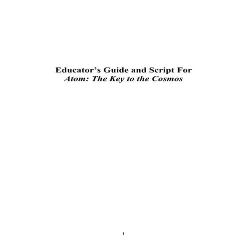 Educator's guide for atom program 2 - the key to the cosmos | PDF ...
