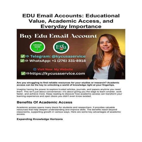 EDU Email Accounts_ Educational Value, Academic Access, and Everyday ...