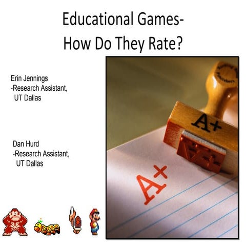 Educational Games Rating System: Suggested Criteria | PPT