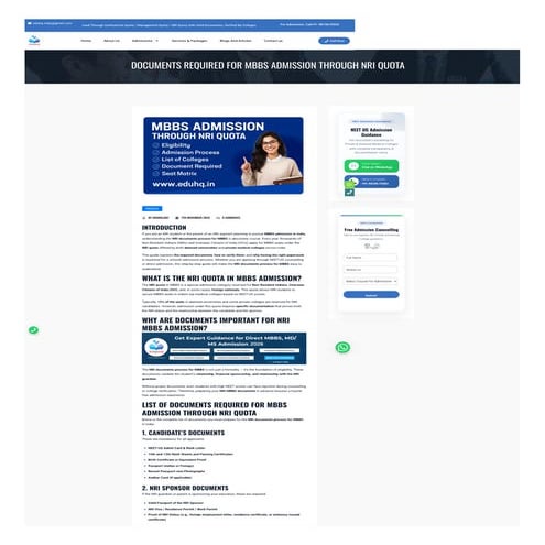 NRI Documents Required for MBBS Admission – Complete Checklist Guide | PDF