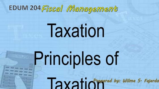 Introduction to Public Finance and Taxation.pptx | Business Accounting & Finance | Business