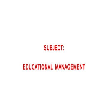 EDUCATIONAL MANAGEMENT | PPTX