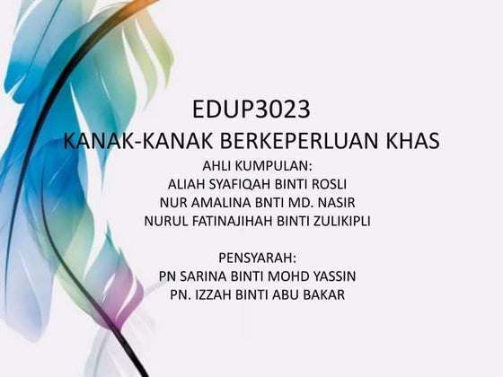 MURID BERKEPERLUAN KHAS (MBK) | PPT