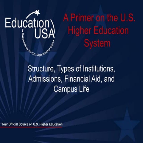 EducationUSA U S Higher Education System Explained | PPT