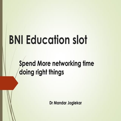 BNI Education slot meeting presentations | PPTX