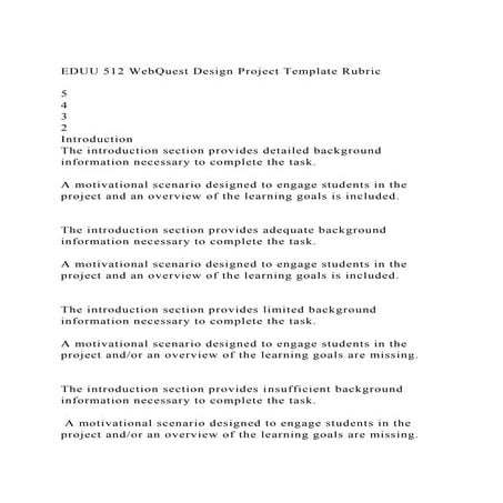EDUU 512 WebQuest Design Project Template Rubric5432In.docx