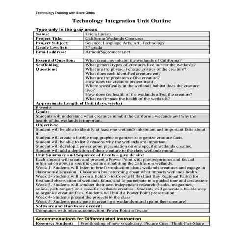 Eduu 551 larsen tech unit template | DOC | Educational Assessment ...