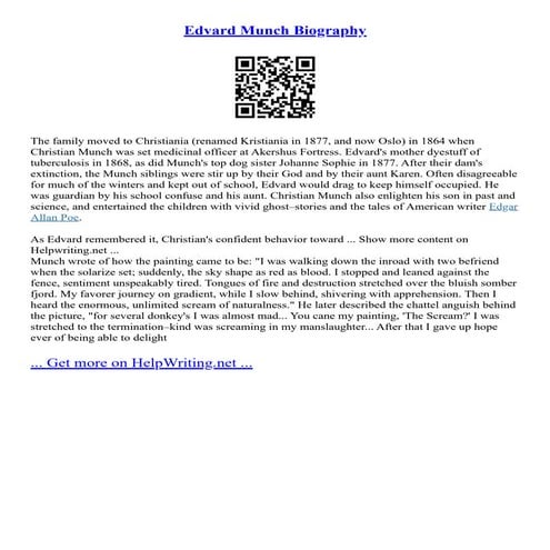 Edvard Munch Biography | PDF