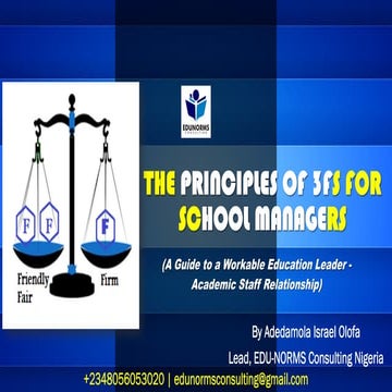 The principles of 3 fs for A School Manager | PPT