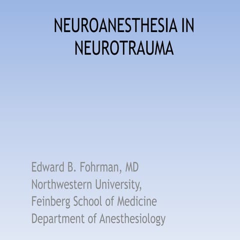 Edward Fohrman | Neuroanesthesia in Neurotrauma | PDF