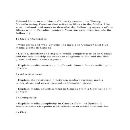 Edward Herman and Noam Chomsky created the Theory Manufacturing .docx