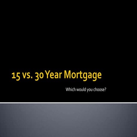 15 vs. 30 Year Mortgage | PPT