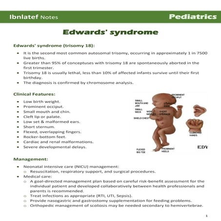 Edwards' syndrome | PDF