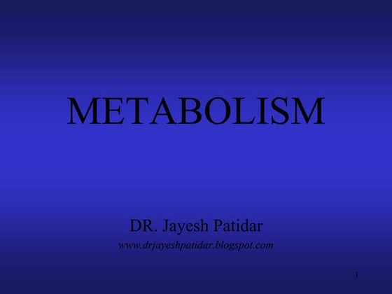 Introduction to metabolism | PPT