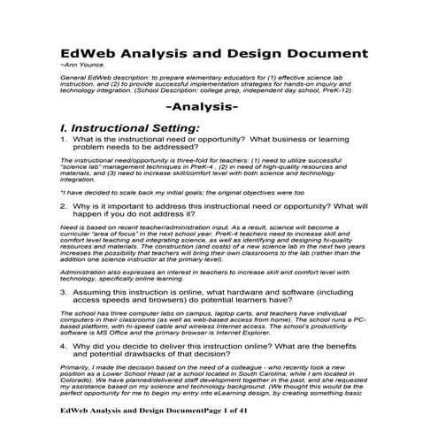 EdWeb Analysis & Design Documentation | PDF | Professional School ...