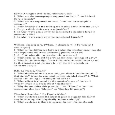 Edwin Arlington Robinson, Richard Cory”1. What are the townspeopl.docx