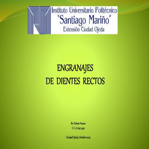 Diseño de engranes de Ingeniería Mecánica Electrica | PDF