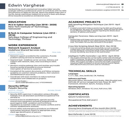 Edwin's resume | PDF | Technology & Computing