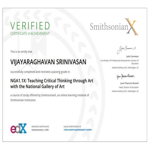 NGA1.1X: Teaching Critical Thinking through Art with the National ...