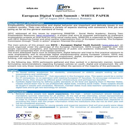 White Paper: European Digital Youth Summit | PDF