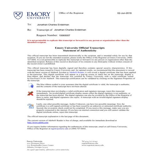 Emory Transcript | PDF