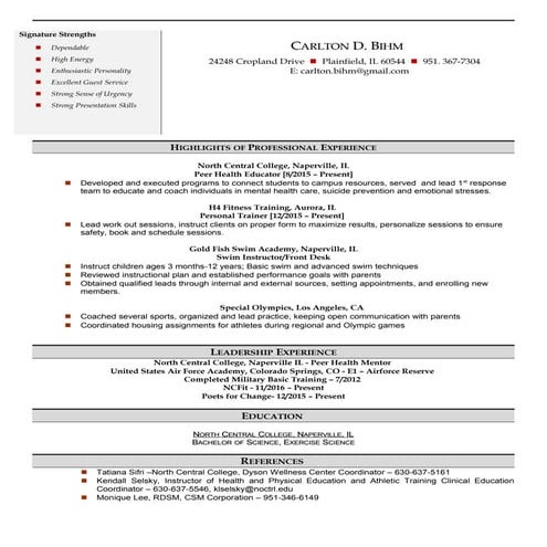 Carlton Bihm Resume | DOC
