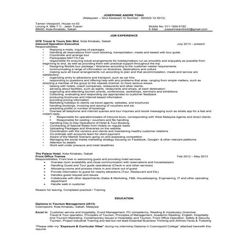 TONG PHE WEN - RESUME | PDF