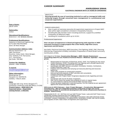 Resume(1) | PDF
