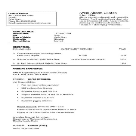 AYENI AKEEM cv | DOC