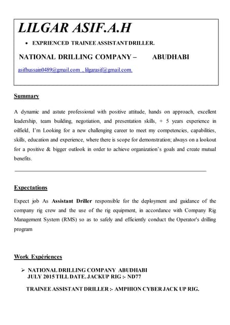Adeel Hammad Cv New 1 With Oil & Gas References | PDF
