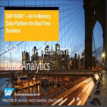 SAP HANA Project - Real Time Analytics | PPTX