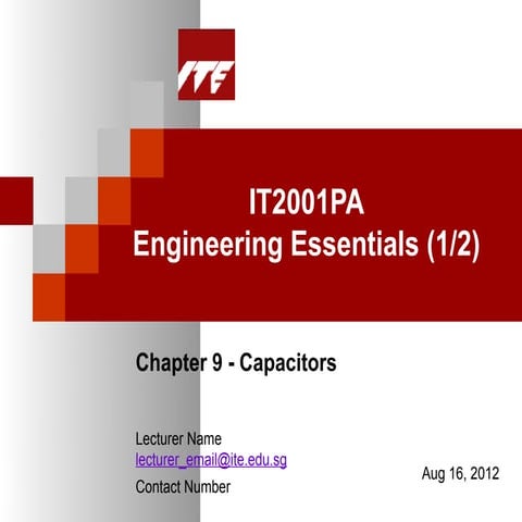 Ee1 chapter9 capacitors | PPT