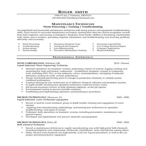 Roger Smith resume | DOCX