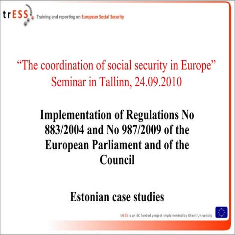 2010 - The coordination of social security in Europe | PPT | Government ...