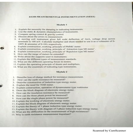 EE208 module wise questions -ktu | PDF