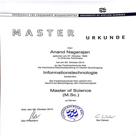 M.Sc Degree Certificate | PDF