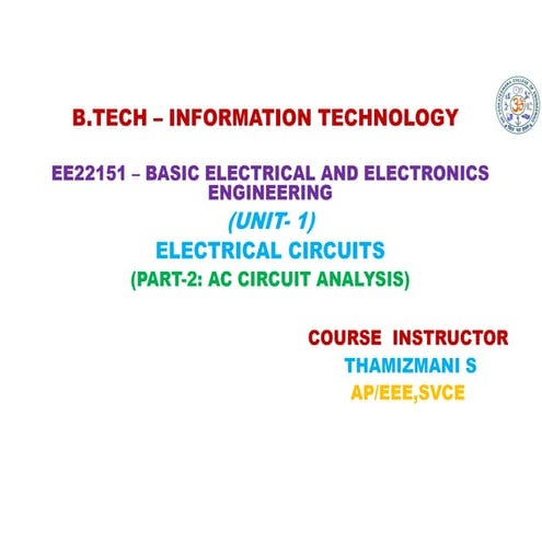 EE22151_AC Circuits Analysisst dsdcvssvd | PDF