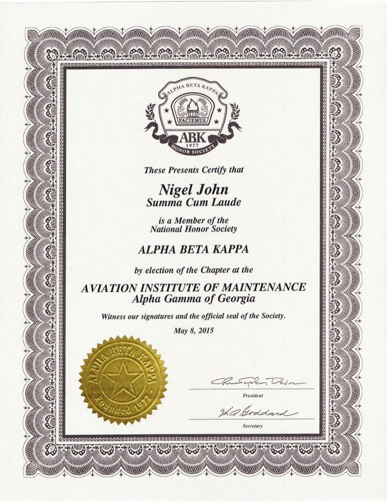 AIM Award - Summa Cum Laude