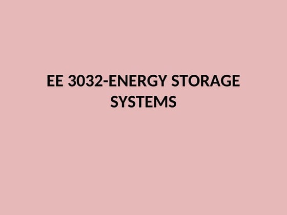 Energy storage systems | PDF | Power and Energy Industry | Industries