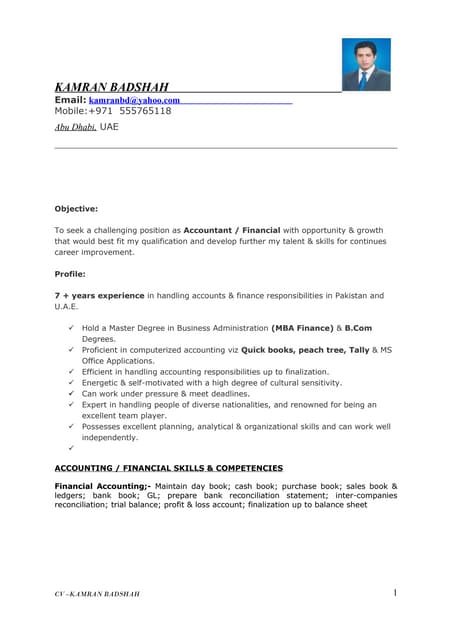 CV- Arbaz- BCom- Accountant | DOC | Business Accounting & Finance | Business