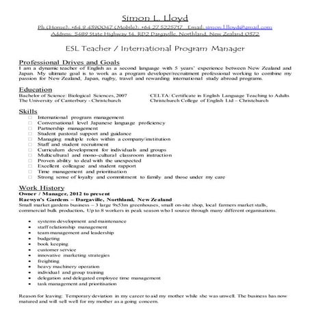 Simon L Lloyd CV 2015 | DOCX