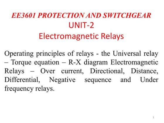 Characteristic of idmt curves for overcurrent relays | PPTX