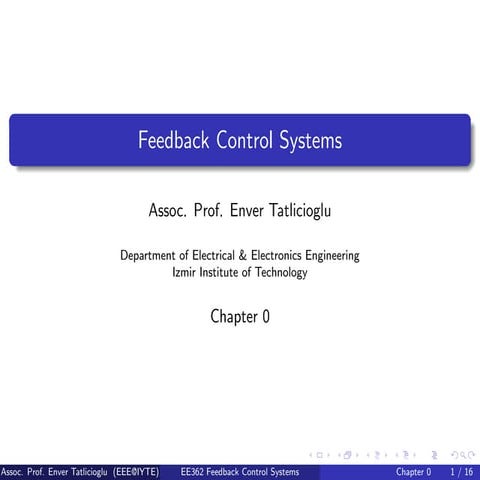 EE362-Ch0.pdf - Feedback and Control Systems | PDF