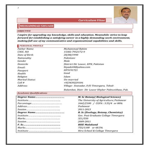 mohammad shoaib cv | DOCX