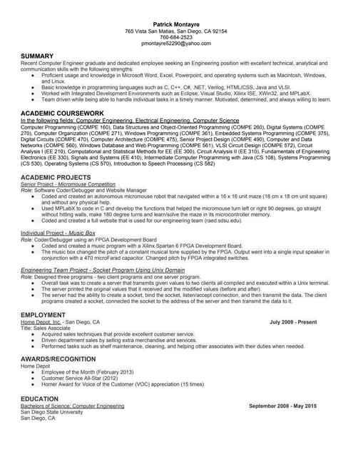 CAW Resume August2016 | PDF | Programming Languages | Computing